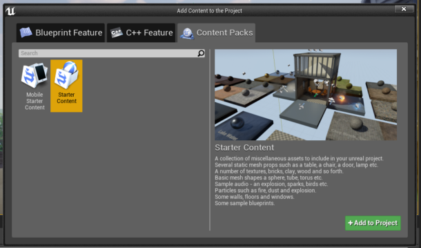 How To Add Starter Content To Your Unreal Project After Youve Created
