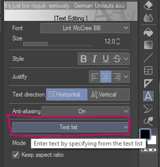 How to insert special characters with the Text Tool in Clip Studio ...