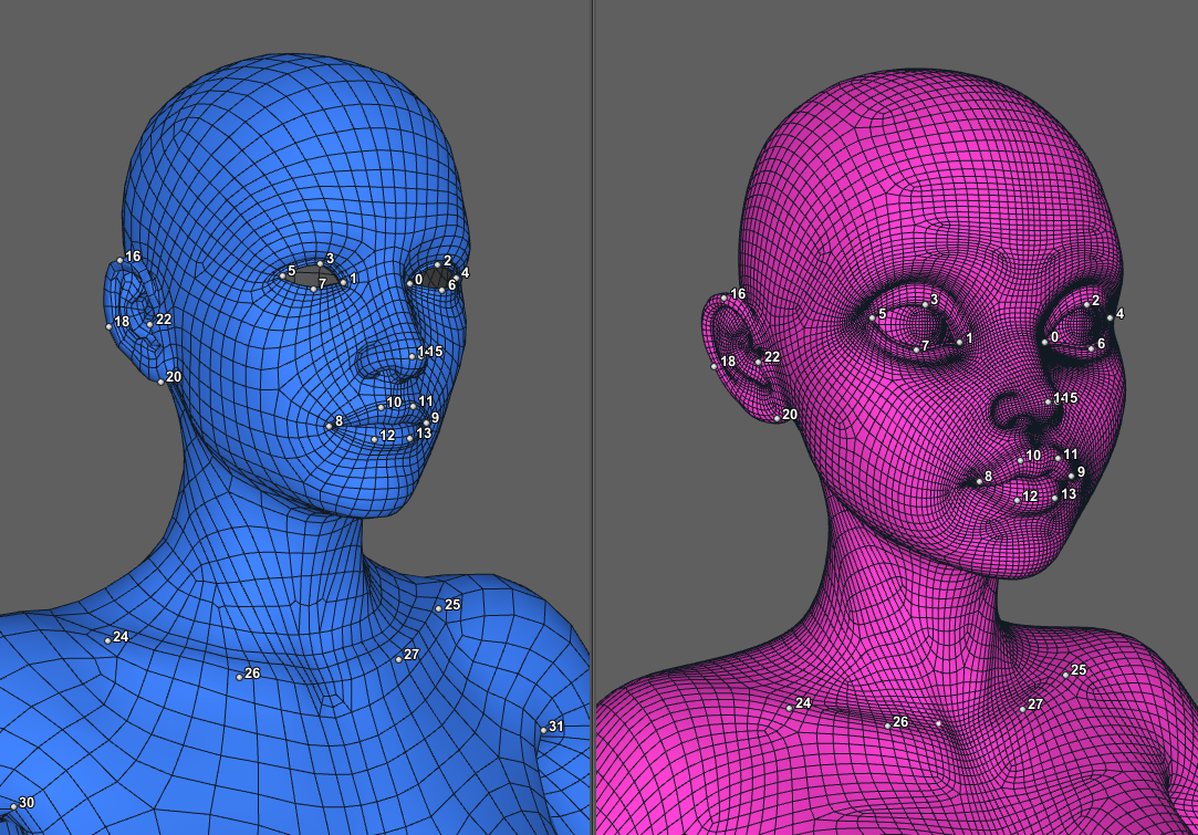 Turning one character mesh into another with R3DS/Faceform Wrap – JAY VERSLUIS