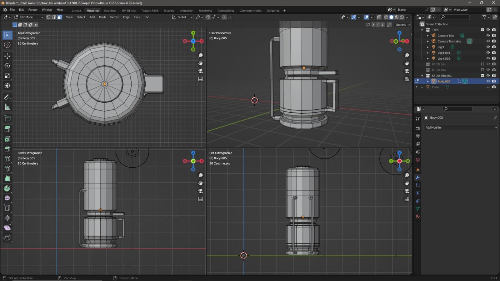 Changing Blender viewport cameras in Quad View – JAY VERSLUIS