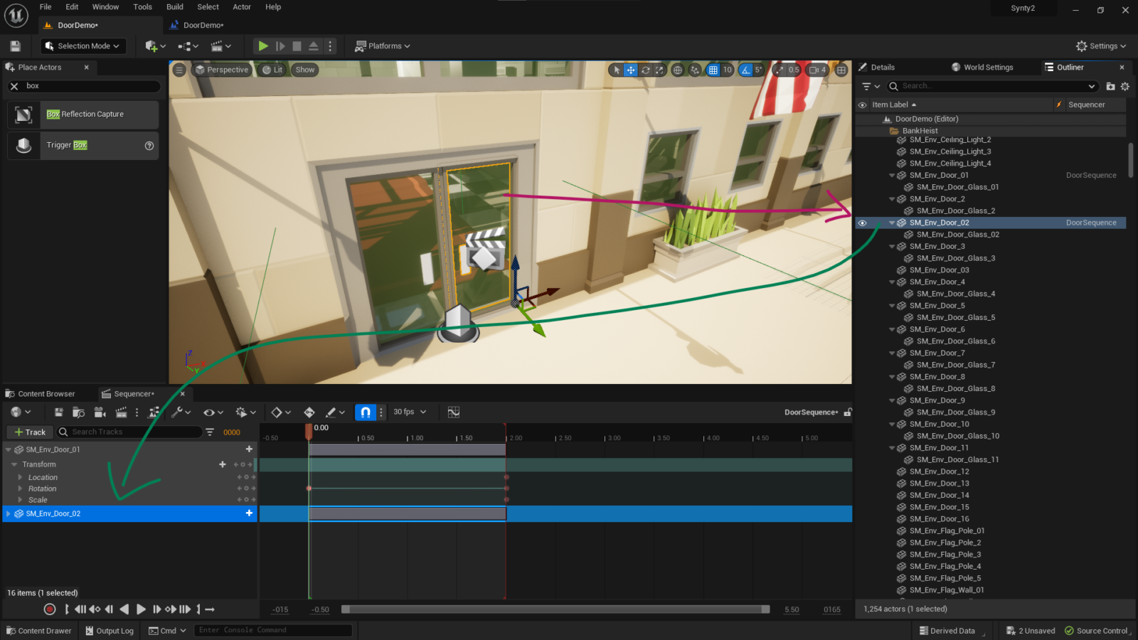 Opening Doors with a Level Sequence in Unreal Engine – JAY VERSLUIS