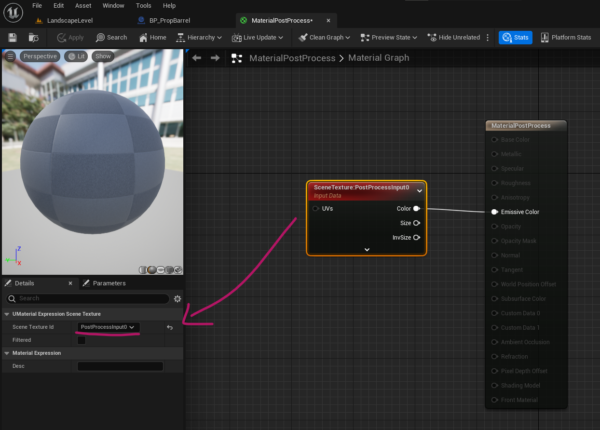 Adjusting A Post Process Volume With A Material In Unreal Engine Jay