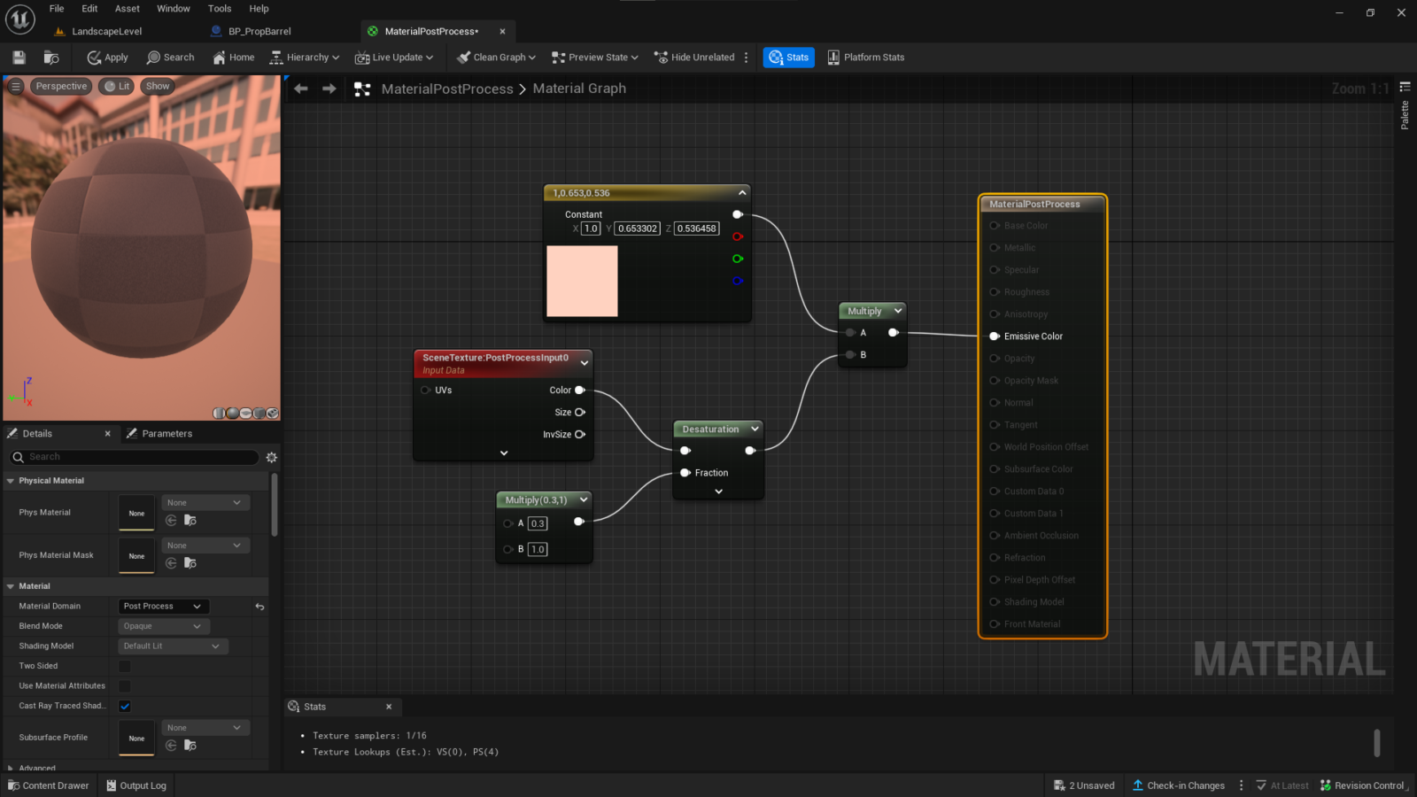 Adjusting a Post Process Volume with a Material in Unreal Engine – JAY VERSLUIS