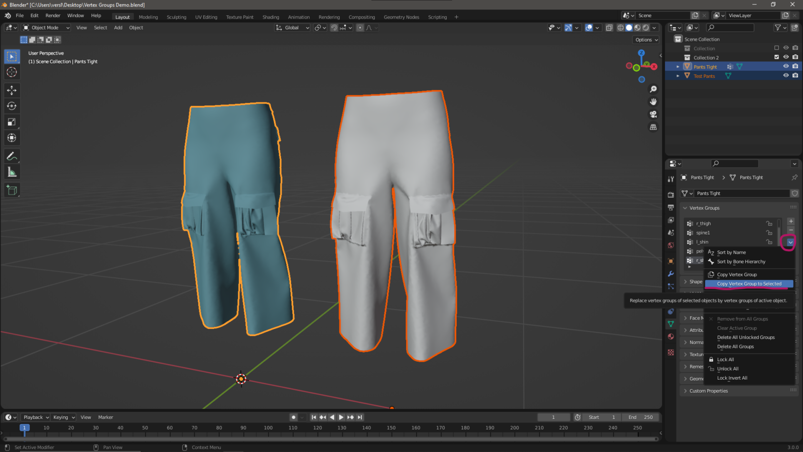 Transferring Vertex Groups from one object to another in Blender – JAY ...