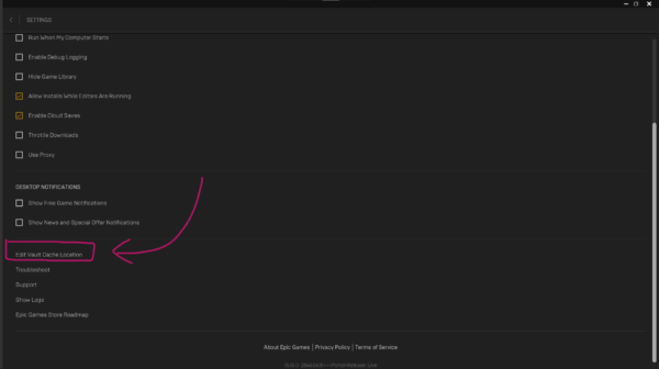 How to change the Vault Cache location for Unreal Engine content – JAY ...