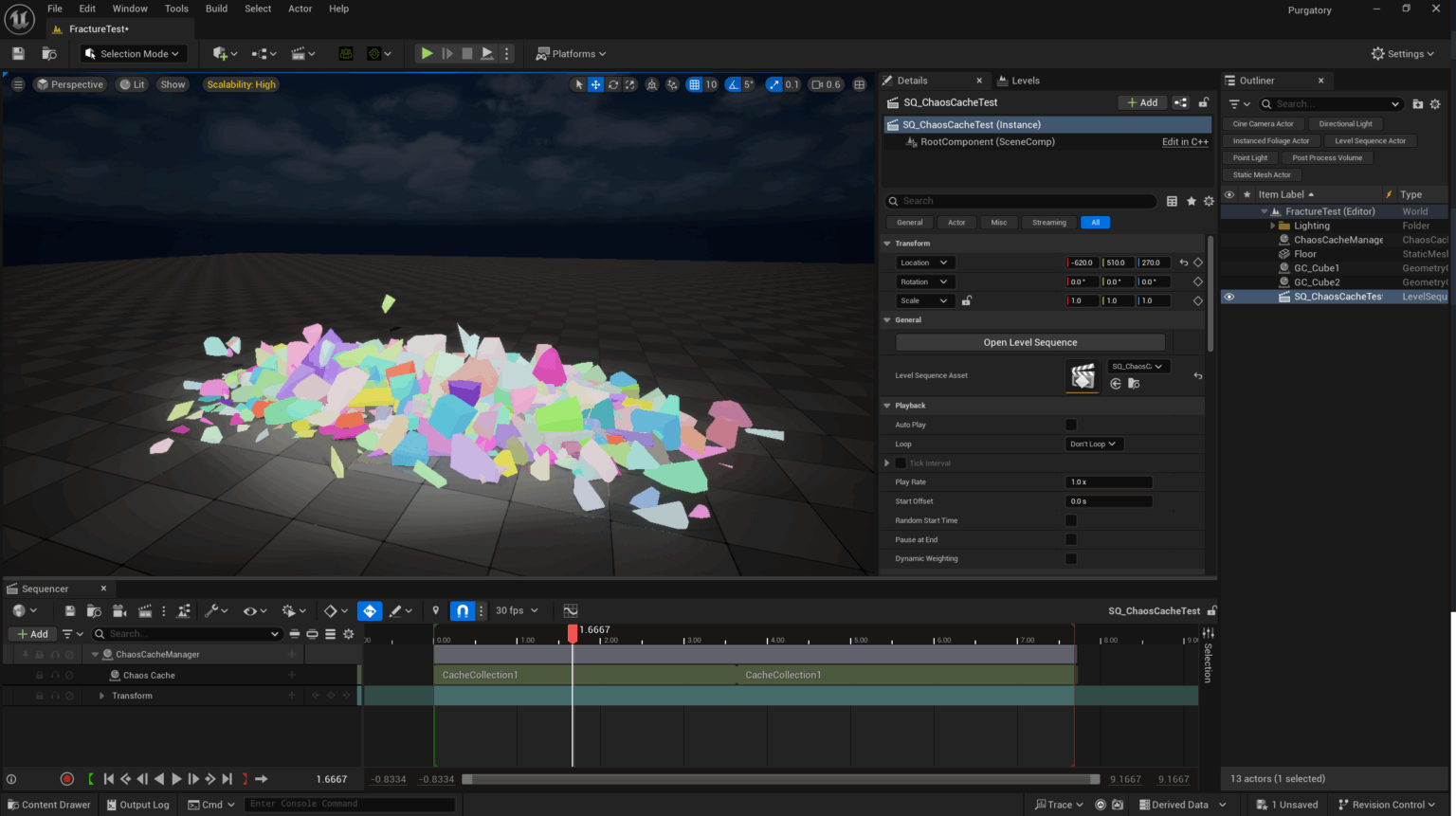 Using Fracture with Sequencer in Unreal Engine – JAY VERSLUIS